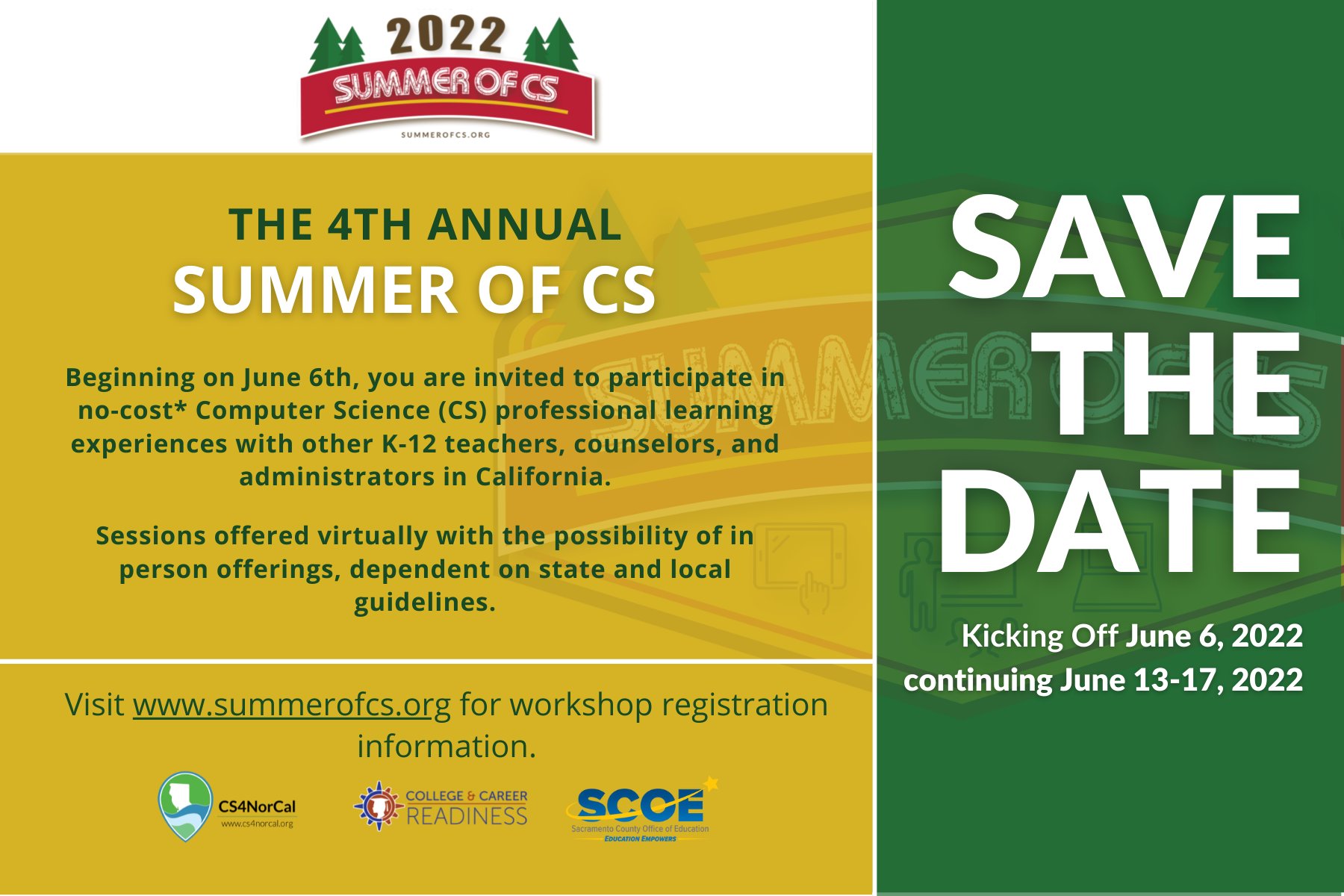 Summer of CS 2022 #SeeUsInCS - Computer Science for California